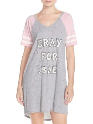 COZY ZOE Cray For Bae Nightshirt - Heather Grey