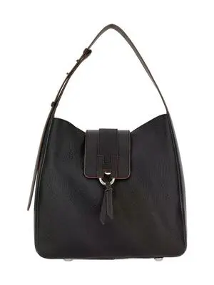 Hogan Grained Leather Shoulder Bag - Black