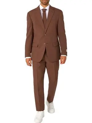 Opposuits Bold Slim Fit Two-piece Suit & Tie Set - Brown