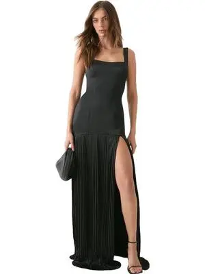 MISSPAP Pleated Maxi Dress - Black