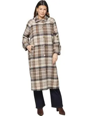 WALLIS Button-Through Check Coat