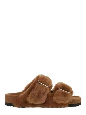 BIRKENSTOCK Arizona Shearling Sandals - Brown