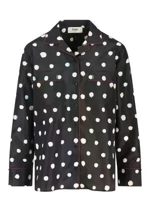 Fendi Polka-dot Piped Shirt - Black