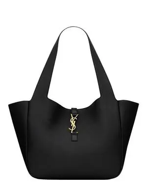 Saint Laurent Le 5 À 7 Bea Tote Bag In Deerskin Leather - Black