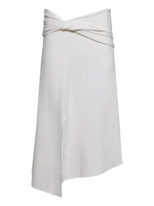 Victoria Beckham Twist Detail Midi Skirt - White