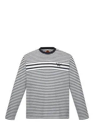 Mcm Logo Stripe Long Sleeve T-shirt - White Black