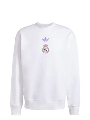 Adidas Real Madrid Lfstlr Crew Sweatshirt - White