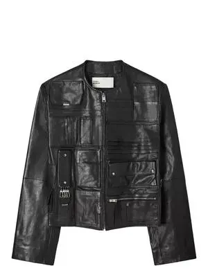 Tory Burch Pocket Leather Jacket - Black