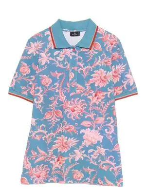 Etro Floral Polo - Blue