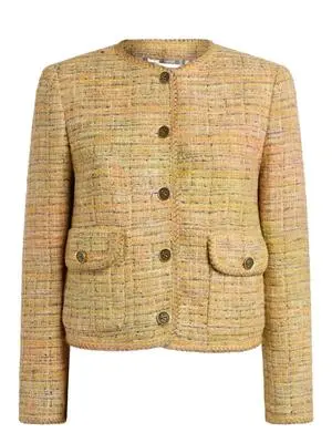 Etro Tweed-effect Cropped Jacket - Neutrals