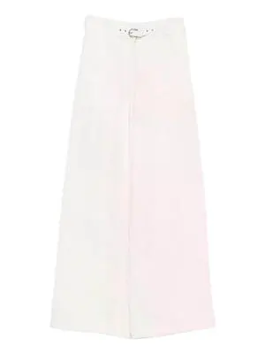 Maje Belted Wide Leg Trousers - White