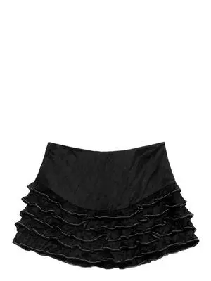 Sandro Ruffled-detail Shorts - Black
