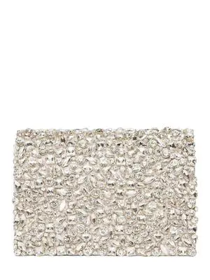 L'Agence Verve Crystal Clutch - Silver