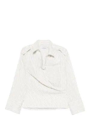 IRO PARIS Lace Striped Cotton Shirt - Beige