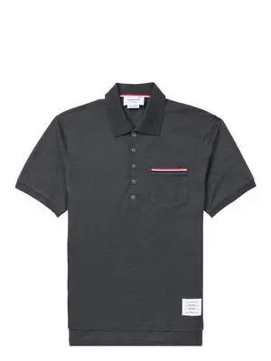Thom Browne Rwb Cotton Polo Shirt - Grey