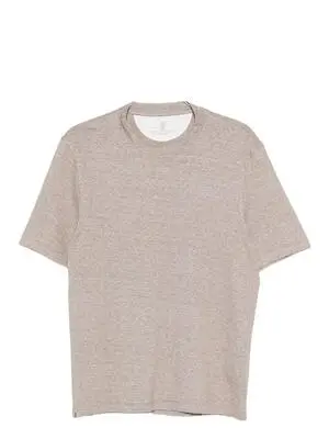 Brunello Cucinelli Linen Blend T-shirt - Brown
