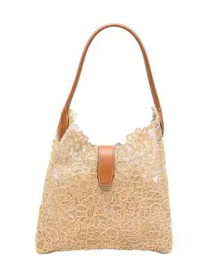 Ermanno Scervino Rafia Medium Hobo Bag - Beige