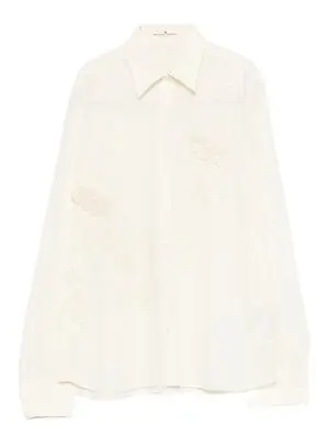 Ermanno Scervino Embroidered Silk Shirt - White