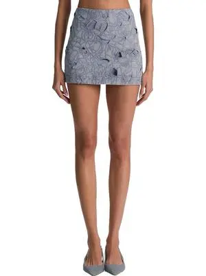 Alice + Olivia Rubi Laser-cut Mini Skirt - Denim