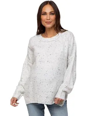 PINKBLUSH Speckled Knit Maternity Sweater - Ivory