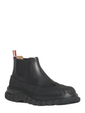 Thom Browne Brogued Chelsea Duck Boot - Black
