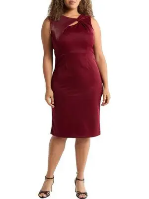 Julia Jordan Knot Neck Sleeveless Midi Dress - Wine