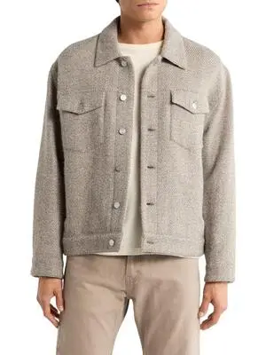 FRAME Tweed Trucker Jacket - Light Taupe