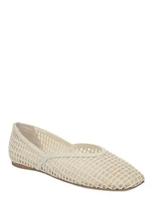 Franco Sarto Flexa Square Toe Flat - Marshmallow White