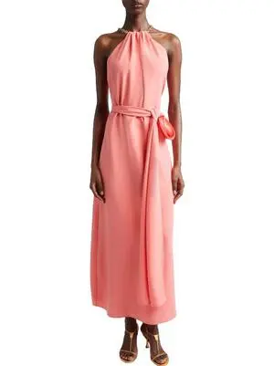 Carolina Herrera Crepe Halter Neck Dress - Sunset