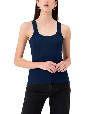 Goldie LeWinter Angeline Ribbed Tank Top - Navy