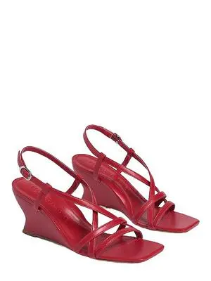 Marion Parke Nappa Sabine Wedge Sandal - Lipstick Red