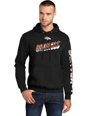 STARTER Denver Broncos Wordmark Logo Pullover Hoodie - Black