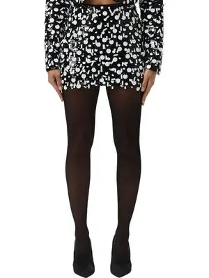 Naked Wardrobe Geometric Sequin Mini Skirt - Black/white