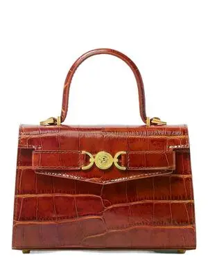 Versace Croc-effect Tote - Brown