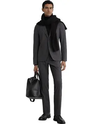 REISS Venue Wool-blend Check Suit Trousers - Charcoal Grey