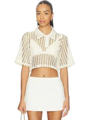 PatBO Selene Mesh Shirt - Off White