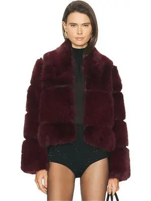 Apparis Sai Sable Faux Fur Coat - Merlot