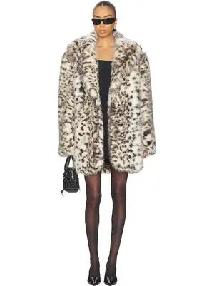 Andamane Weston Maxi Faux Fur Jacket - Animalier