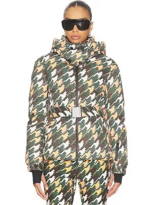 Perfect Moment Candice Ski Parka - Green Scratch Houndstooth