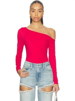 Good American Weightless Sculpting One Shoulder Top - Ruby
