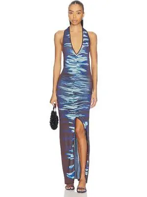 Ph5 Rohu Lake Print Long Dress - Ocean Blue