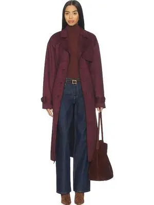 ALL THE WAYS Moxie Faux Suede Coat - Wine