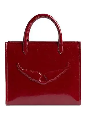 Zadig&Voltaire Angel Crinkled Patent Leather Tote - Power