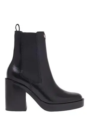 Maje Leather Chelsea Boots - Black