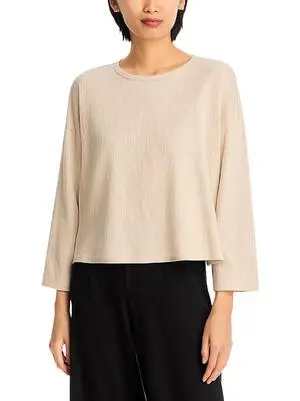 Eileen Fisher Crinkled Jersey Bracelet Sleeve Top - Parus