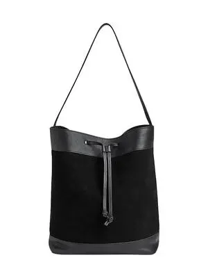 Whistles Sasha Suede & Leather Tote Bag - Black