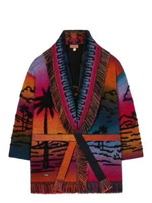 Alanui Sunset Stories Fringed Cardigan-coat - Black
