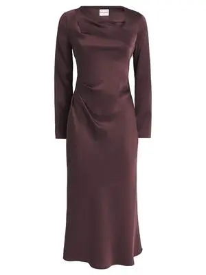 Claudie Pierlot Satin Asymmetric Midi Dress - Purple