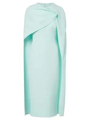 Safiyaa Oria Caped Crêpe Midi Dress - Green