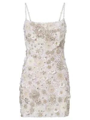 Rachel Gilbert Francesca Embellished Mini Dress - White